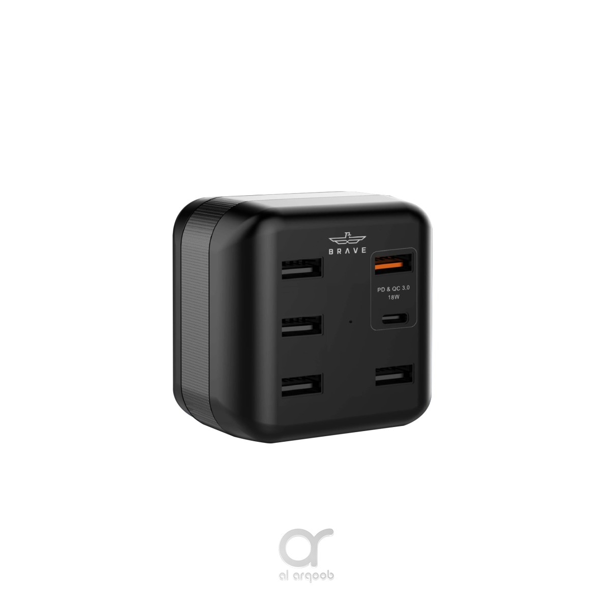 BRAVE 6 Ports Smart Power Adapter 45W - Black