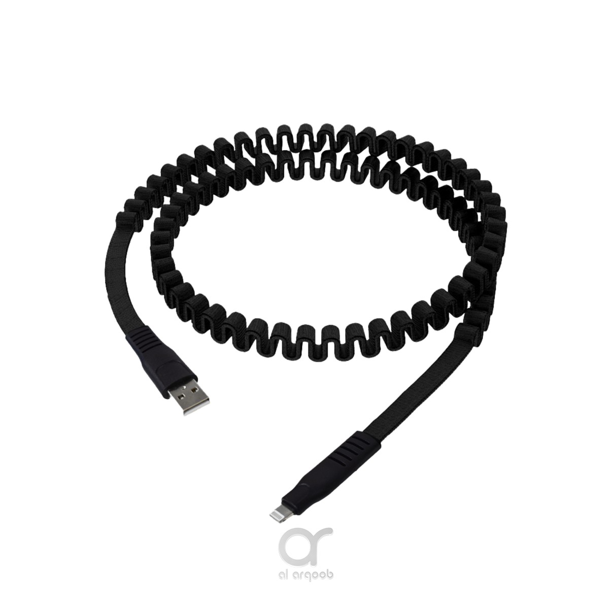 BRAVE Lightning USB Spring Data Cable – 1.5m Retractable Coiled Cable ...