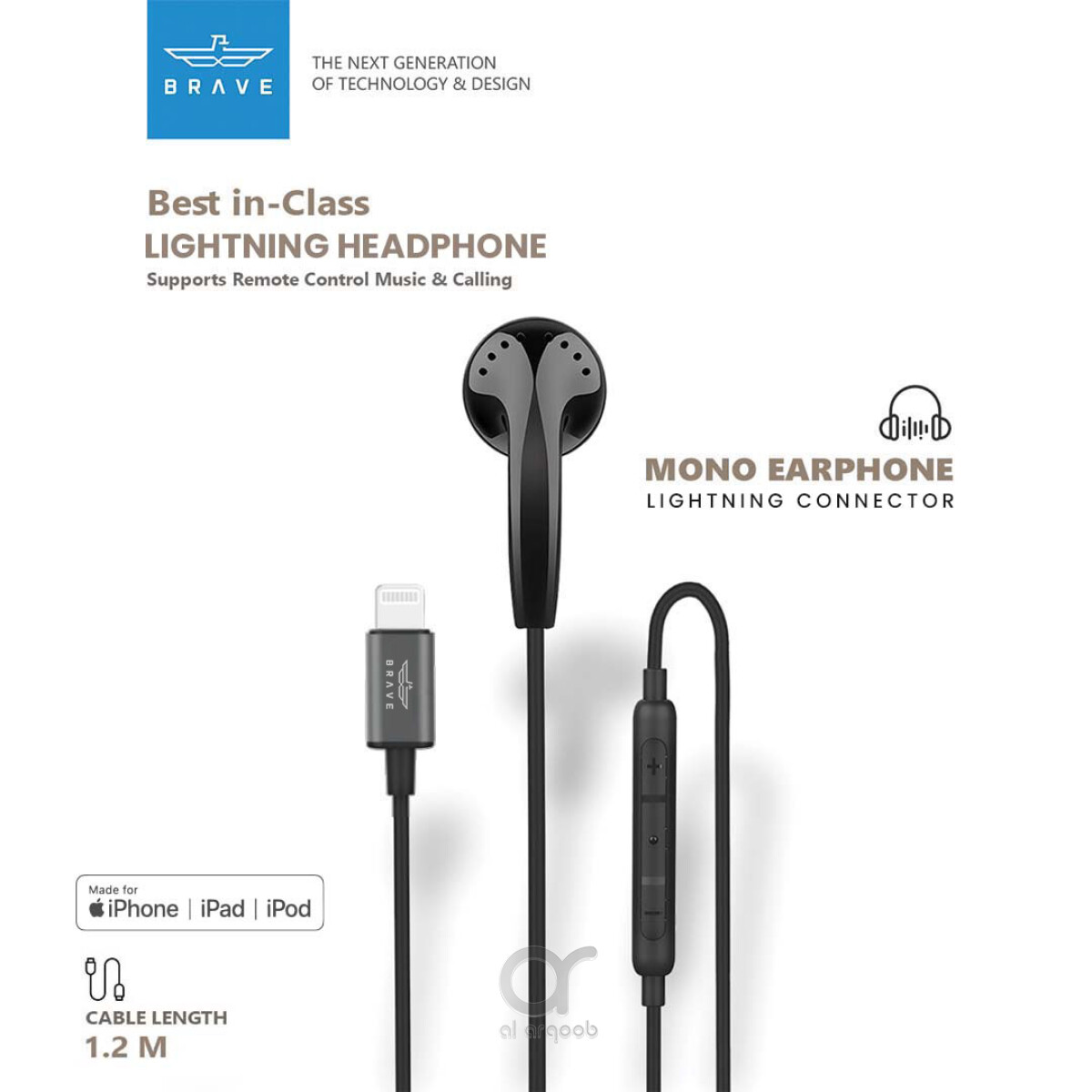 BRAVE Mono Earphone lightning (iP)